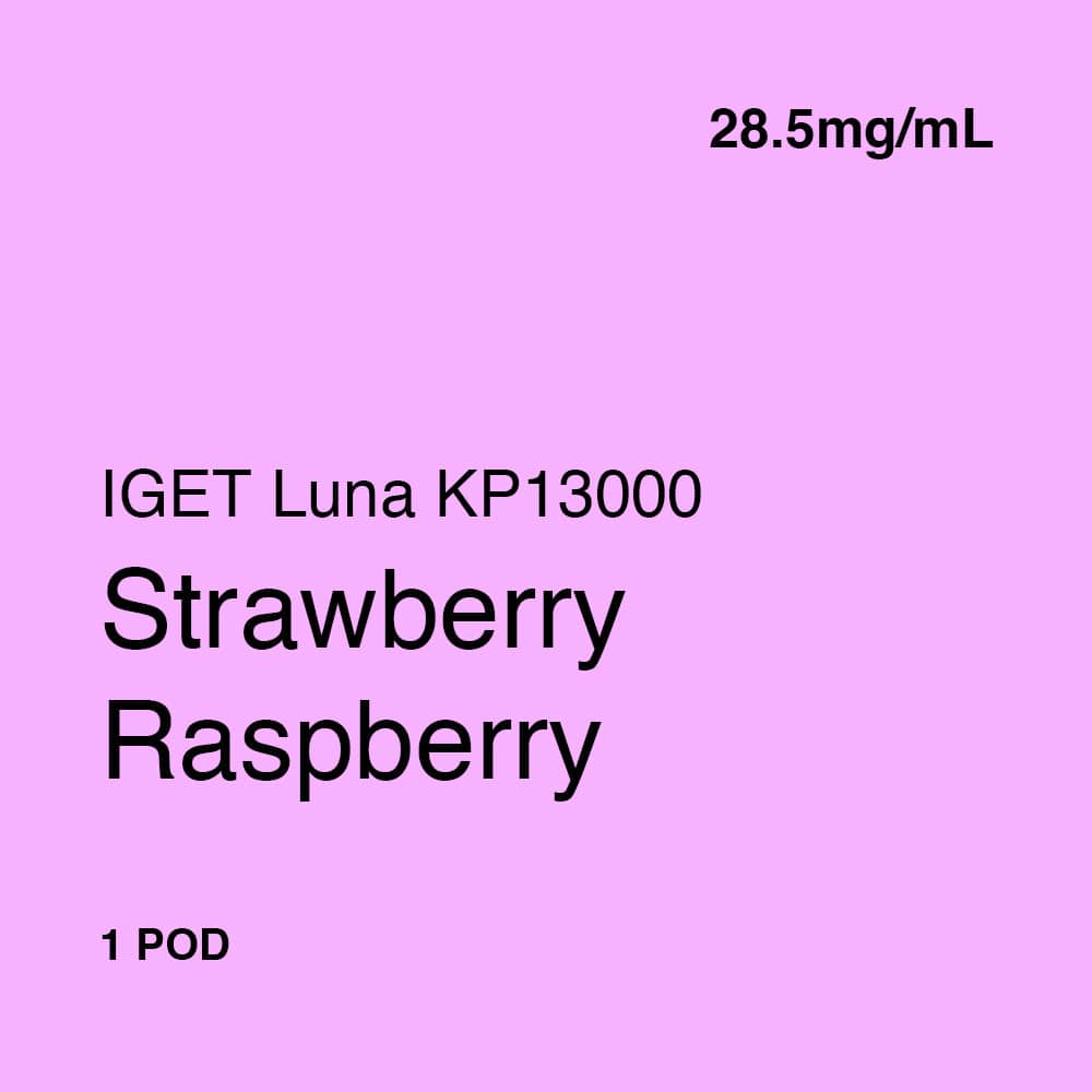 IGET LUNA KP 13000 Pod - Strawberry Raspberry – Vape Merchant