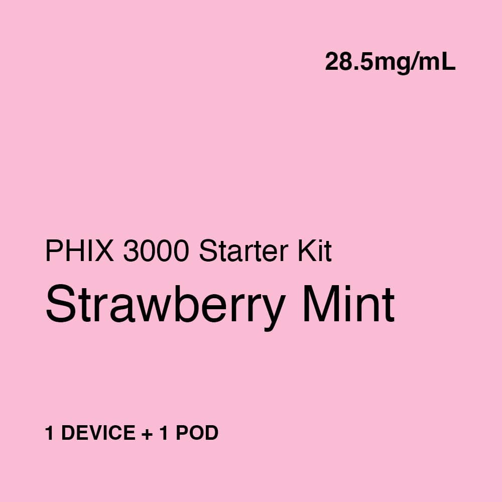 PHIX 3000 Starter Kit - Strawberry Mint – Vape Merchant